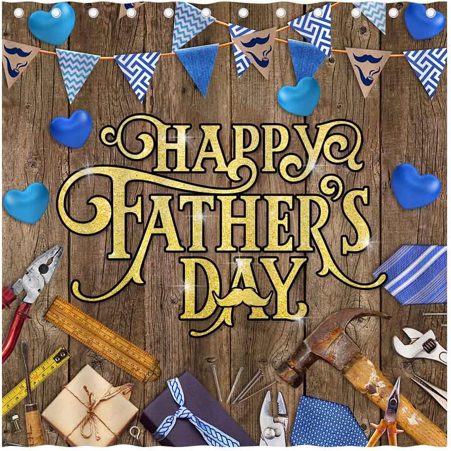 Amazon.com: Juirnost Happy Father's Day Shower Curtain for Bathroom ...