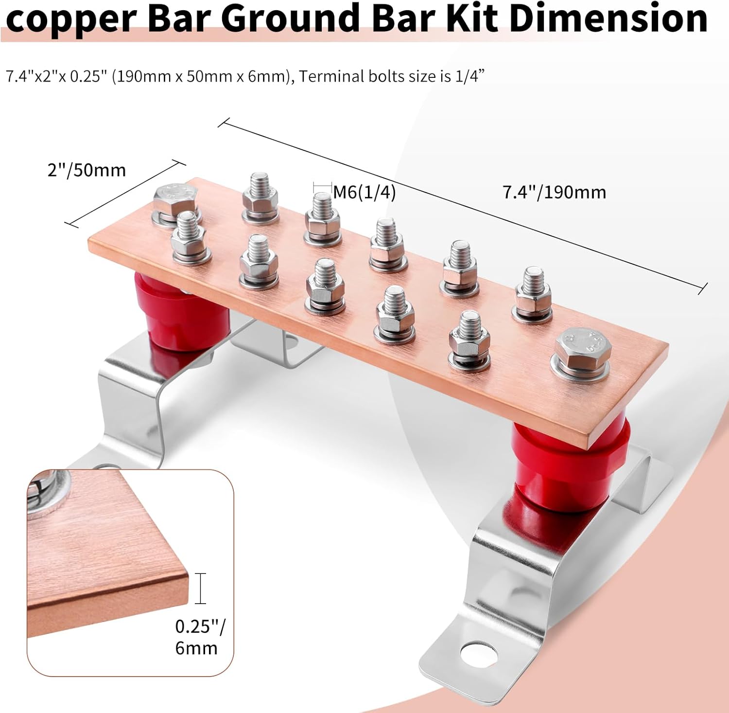 High quality 7.5 inch wall mounted copper ground rod Philippines | Ubuy