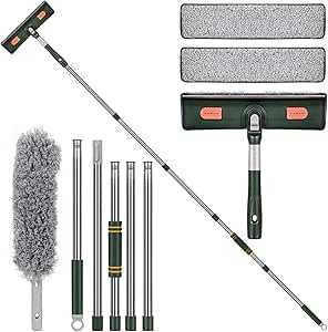 VORHOT 2-in-1 Window Wiper and Window Squeegee, 210 cm Splicable ...