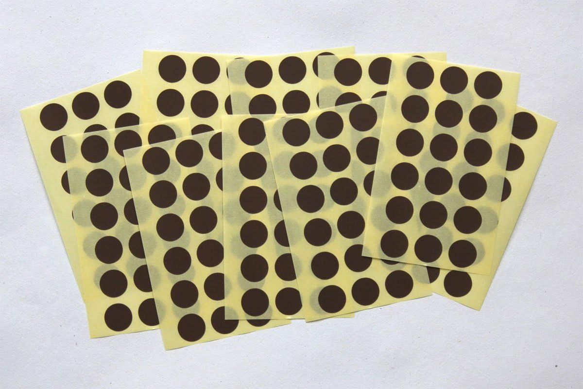 Amazon.com : 175 Brown Round Stickers - Sticky Coloured Self Adhesive ...