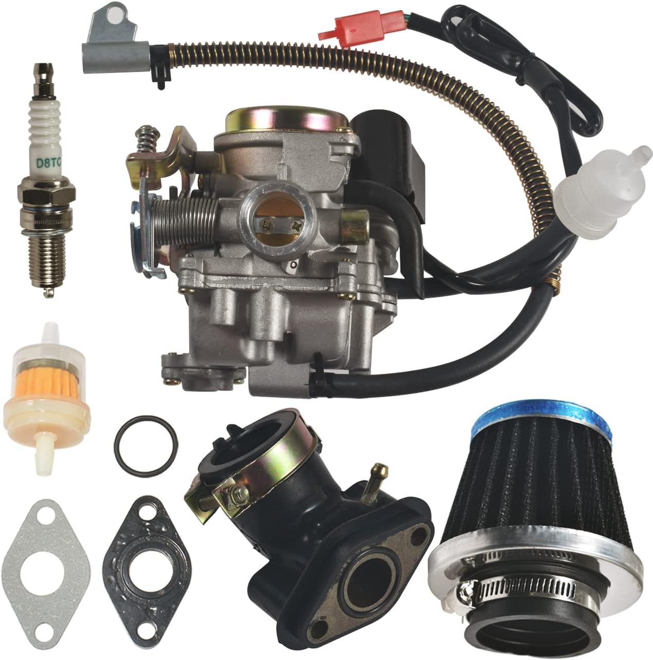 Amazon.com: jtfrkope 50CC Carburetor 4 Stroke GY6 High Performance ...