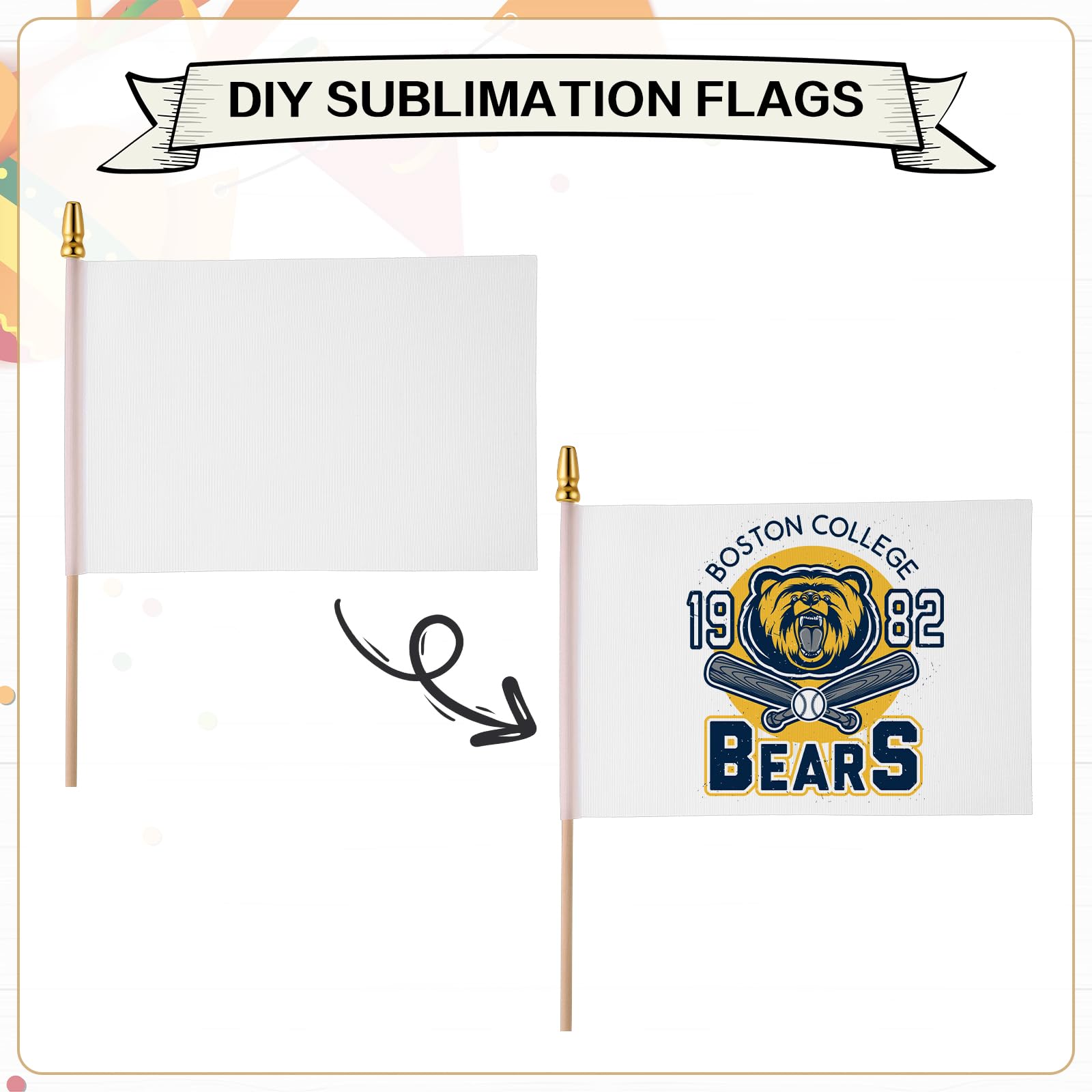 Snapklik.com : Remerry 50 Sets Sublimation Blank Flags Small White ...