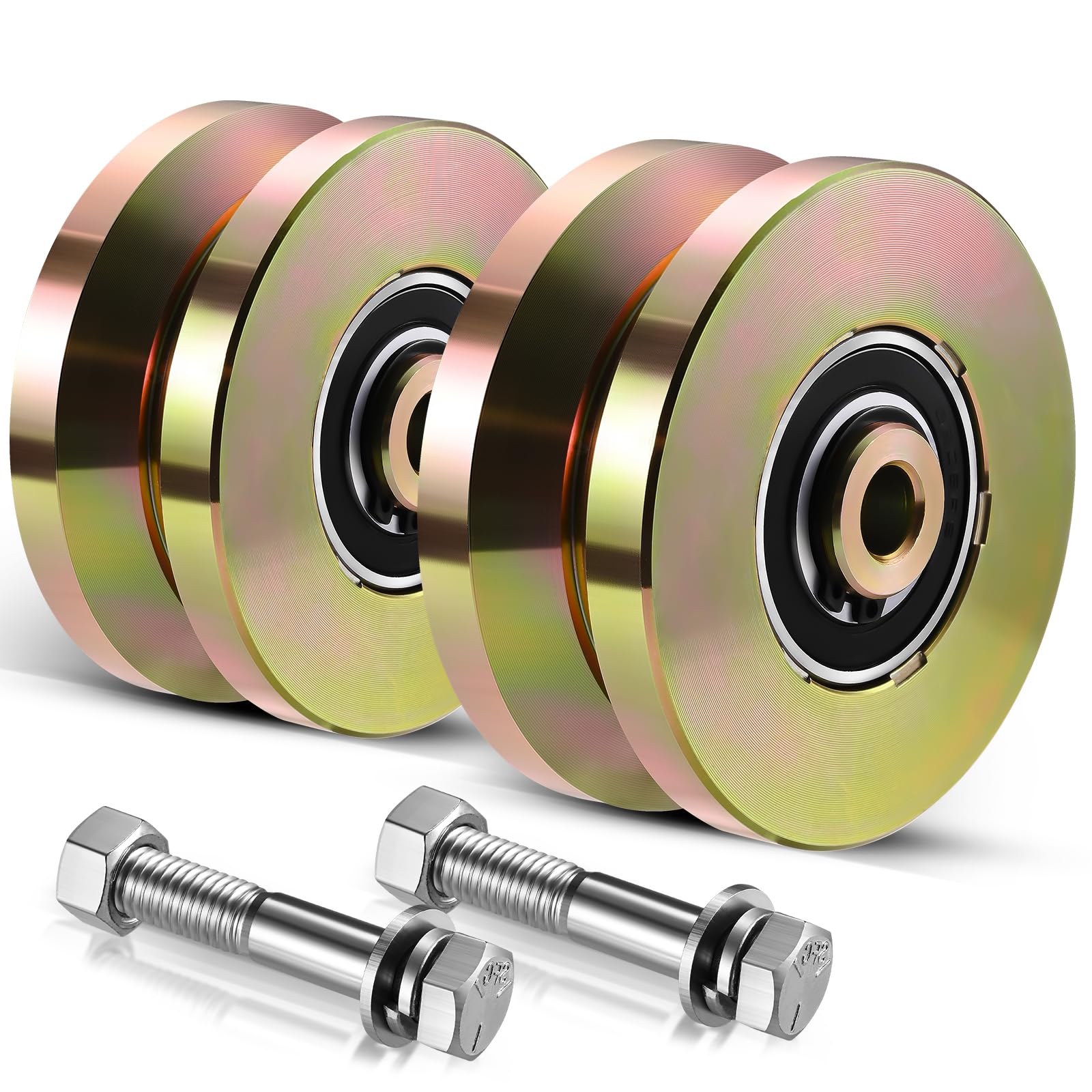 Soiiw 4" Heavy Duty V Groove Sliding Gate Rollers Wheels 2 Sets V ...