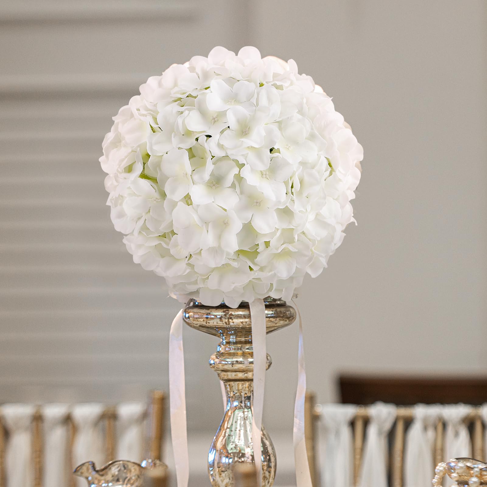 Snapklik.com : 12pcs Flower Balls For Centerpieces, White Hydrangea ...