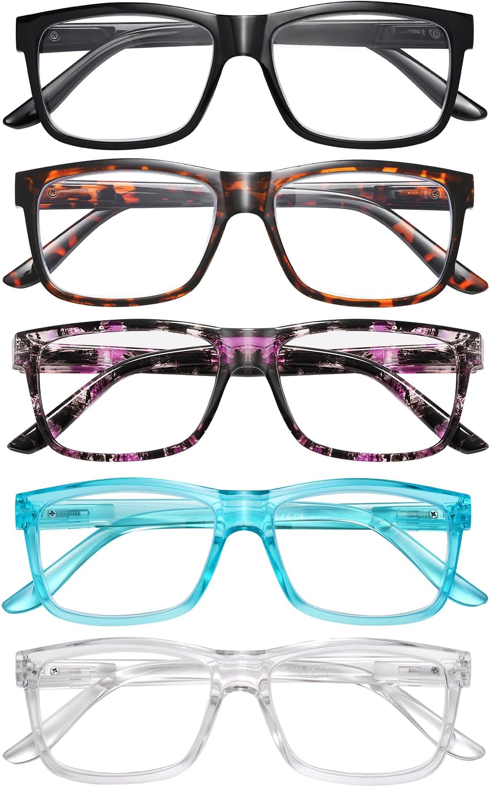 Amazon.com: AIMISUV 5 Pack Reading Glasses for Women Men, Blue Light ...