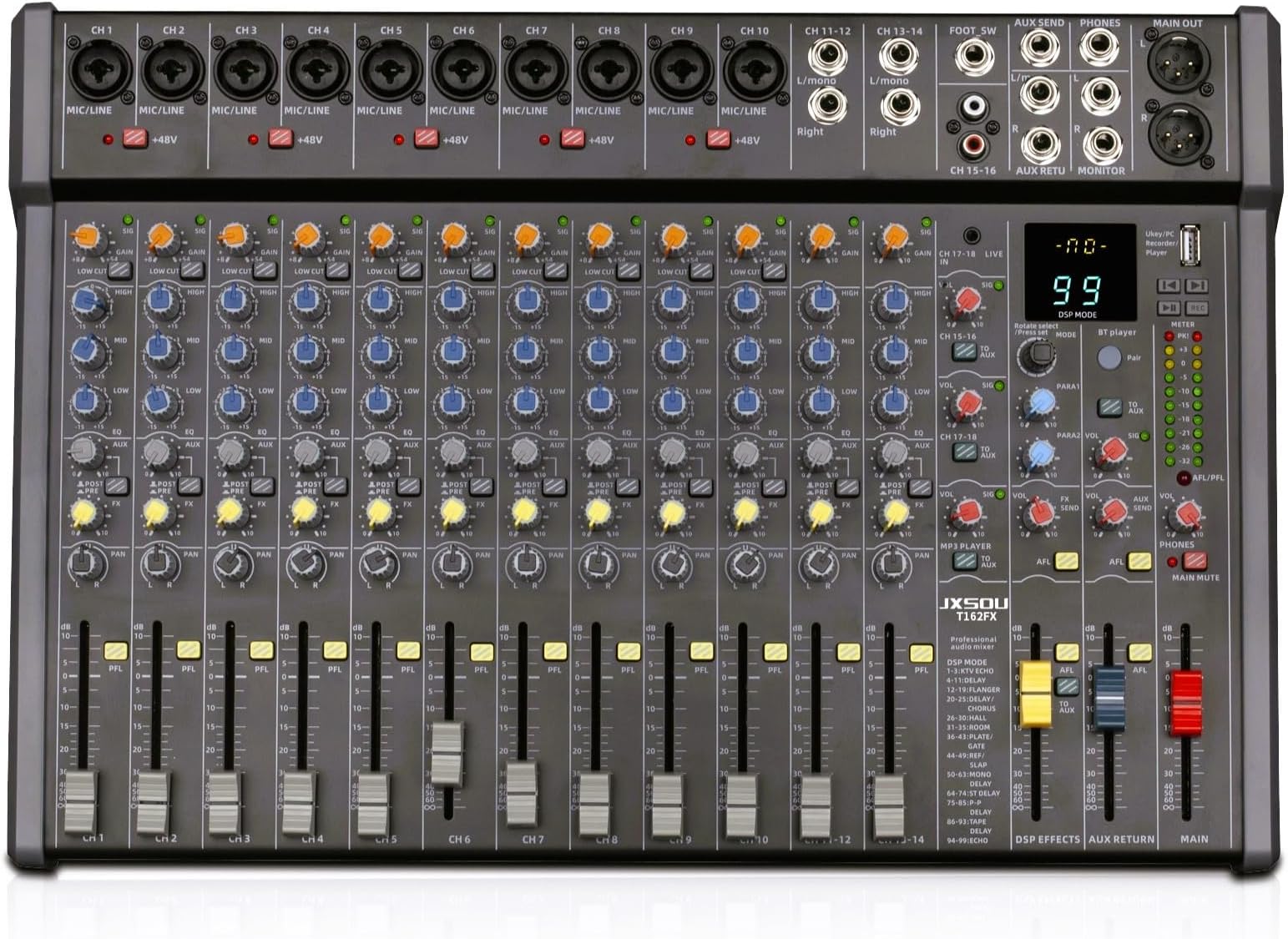 Amazon.com: PRORECK MX8 2500 P.M.P.O 8 Channel Compact Studio Powered ...