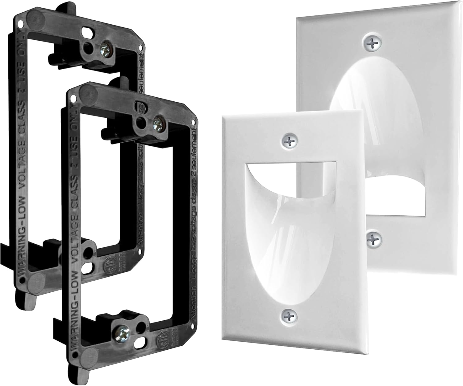 Amazon.com: 2 Pack Wall Plate with Bracket - In Wall Cable Management ...