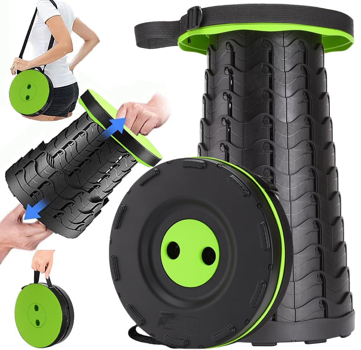 Snapklik.com : Upgraded Collapsible Stool, 400lbs Max Weight ...