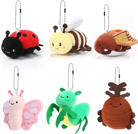 Amazon.com: Meooeck 6 Pcs Cute Insect Plush Toys 4 Inch Small Ladybug ...