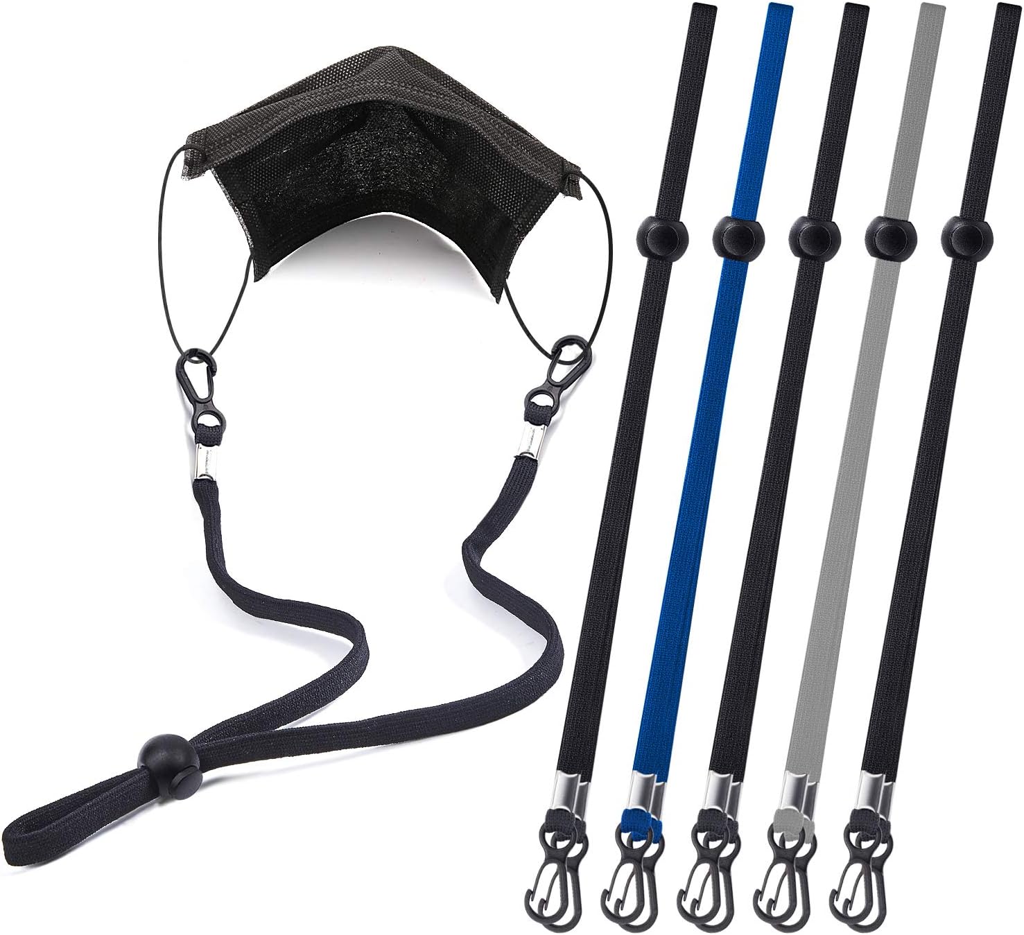 Amazon.com: Mask Lanyard Elastic Extra Long Face Mask Extender Strap ...