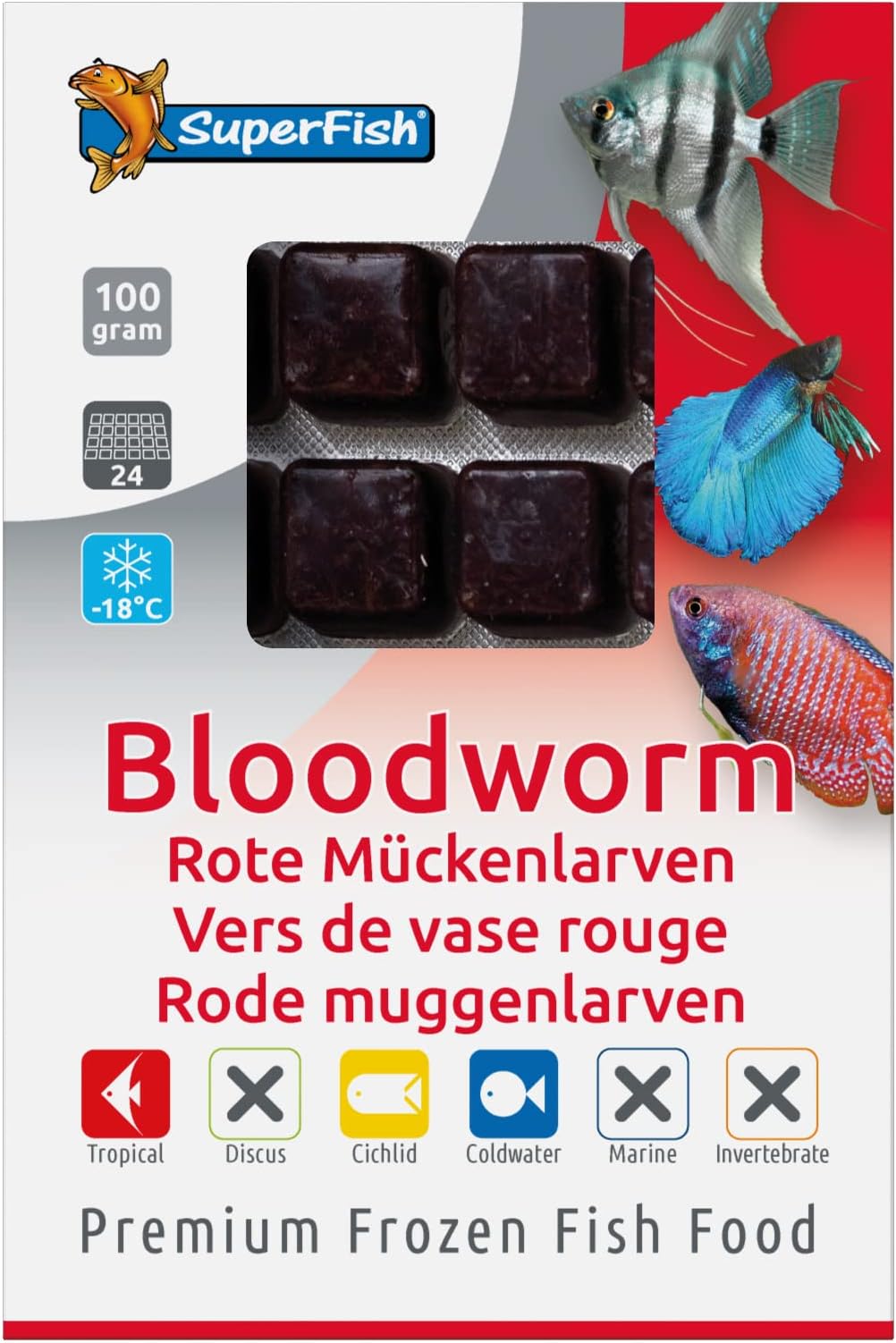 3 x Small Bloodworms - Frozen Fish Foods - 100g Blisters : Amazon.co.uk ...
