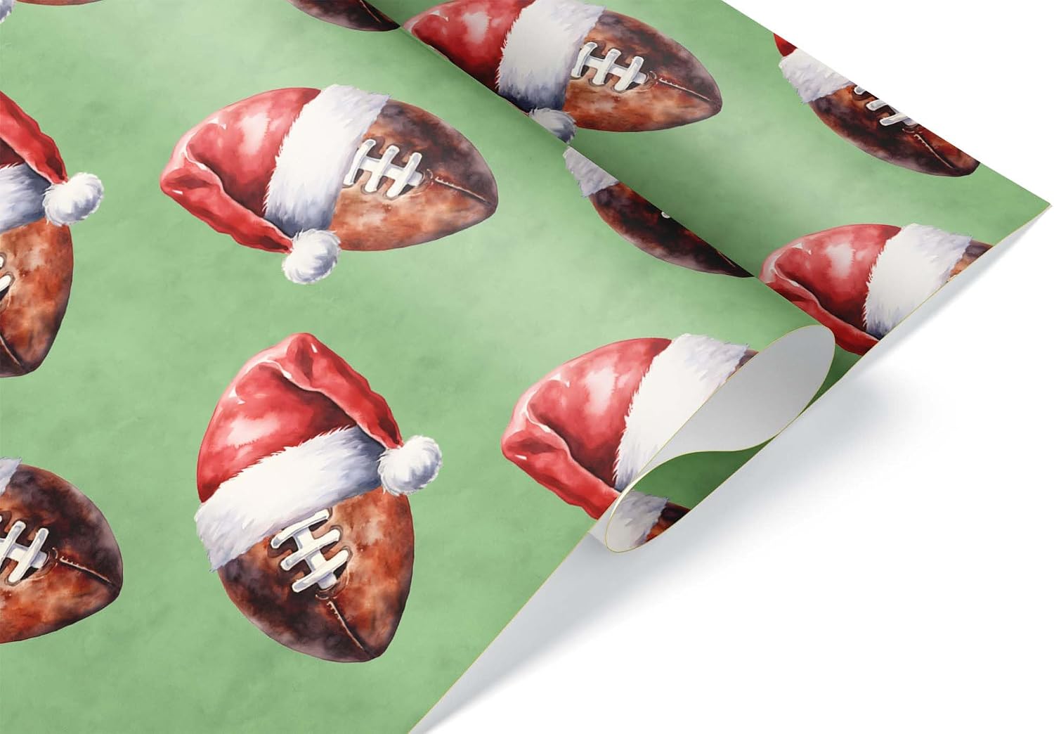 Amazon.com: Unique Watercolor Football Thick Wrapping Paper, Xmas Gift ...