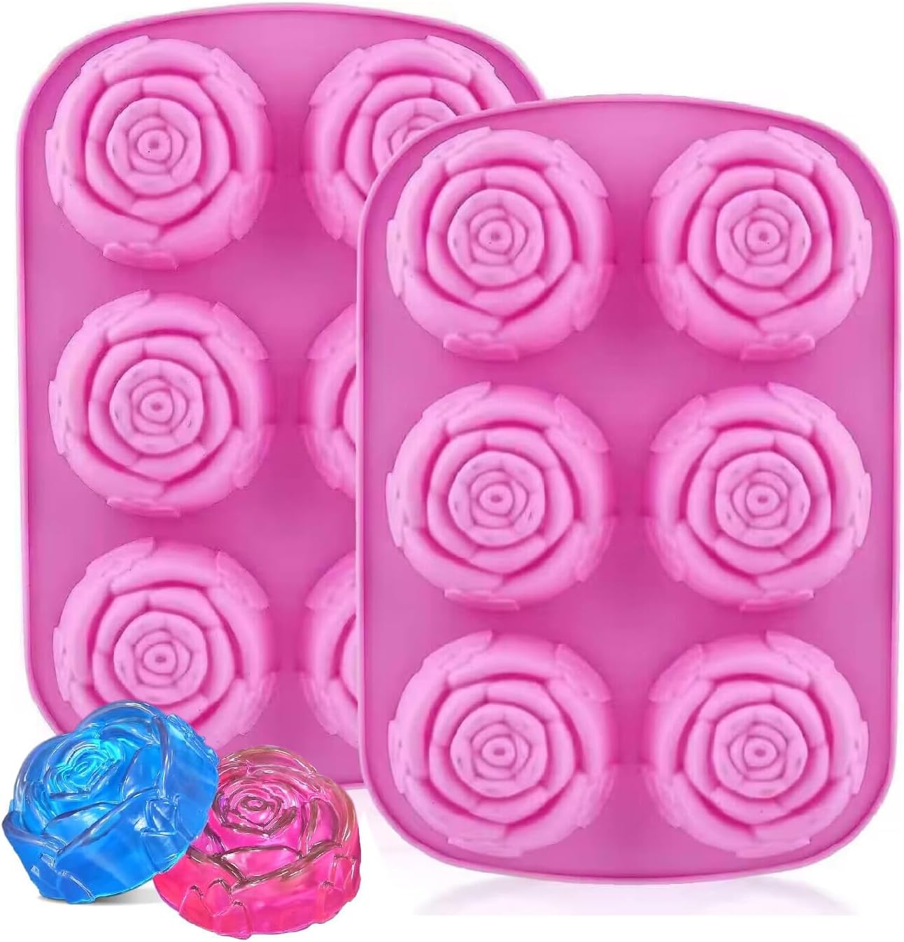 Amazon.com: Rose Silicone Cake Tray Molds 2 Pcs Rose Silicone Molds for ...