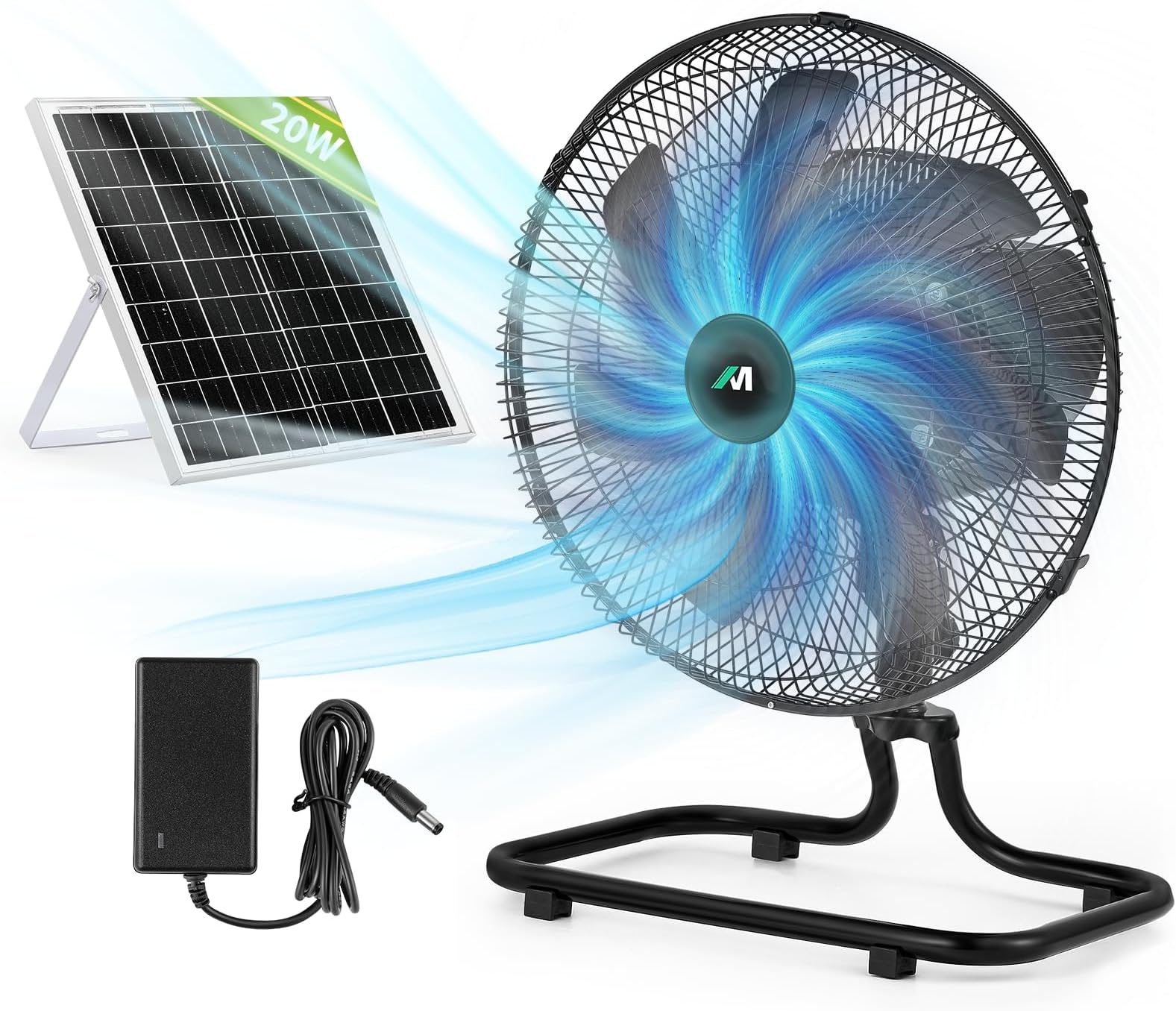 Amazon.com: lcocove Solar Powered Fan, Battery Operated Outdoor Fan Can ...