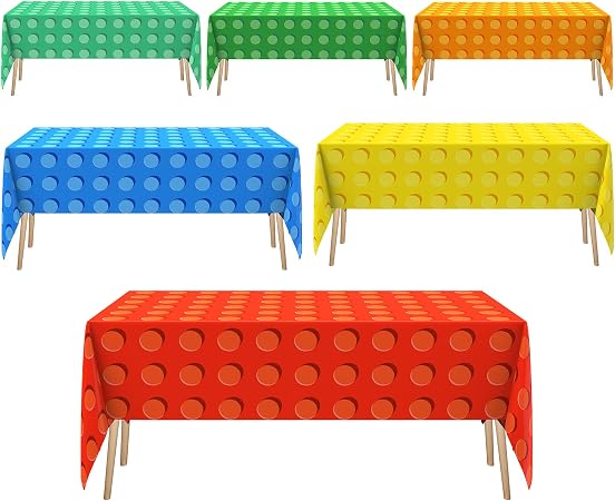 Amazon.com: Oudain 54 x 108 Inch Colorful Building Block Tablecloths ...