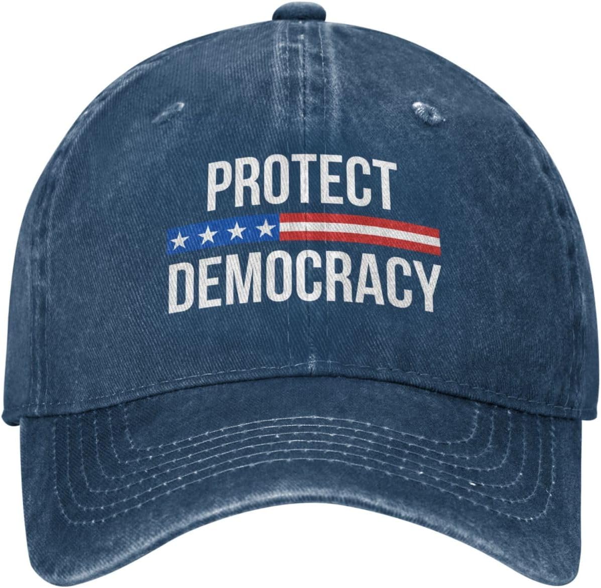 Amazon.com: Protect-Democracy Hat Anti-47 Washed Baseball Caps Navy ...