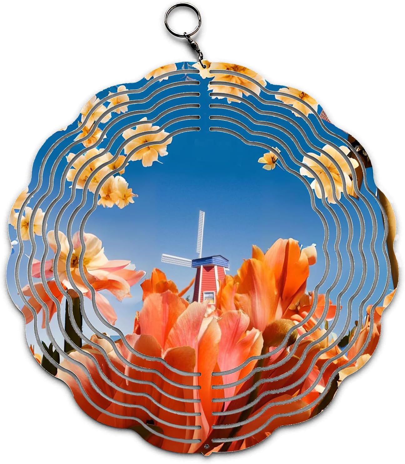 Amazon.com: Faux Blooms Floral Windmill Art Design Wind Spinner Art 10 ...