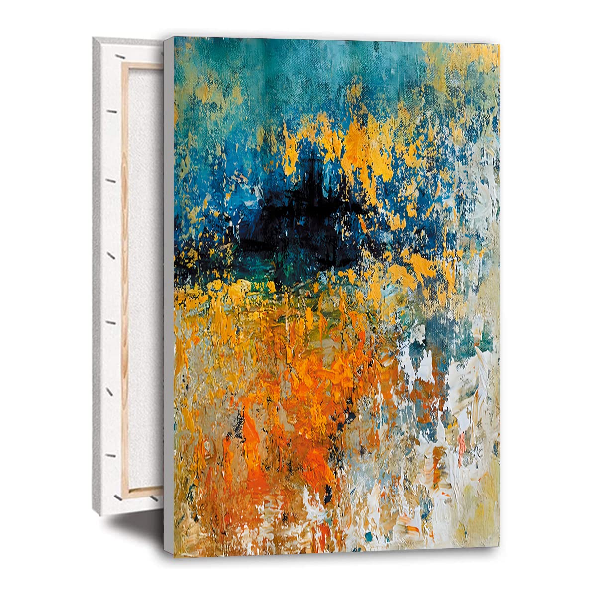 Orange And Blue Abstract Painting