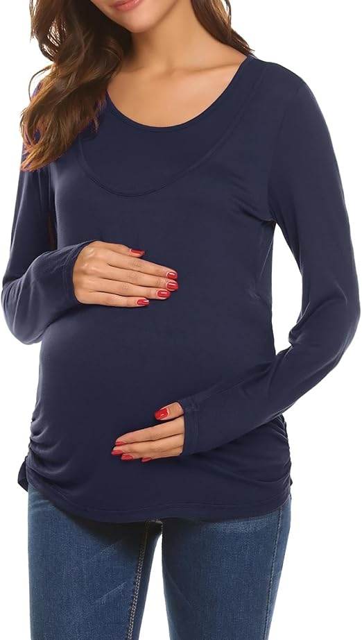 Hotouch Damen Schwanger T-Shirt Umstandsmode Stillshirt Umstandsshirt ...