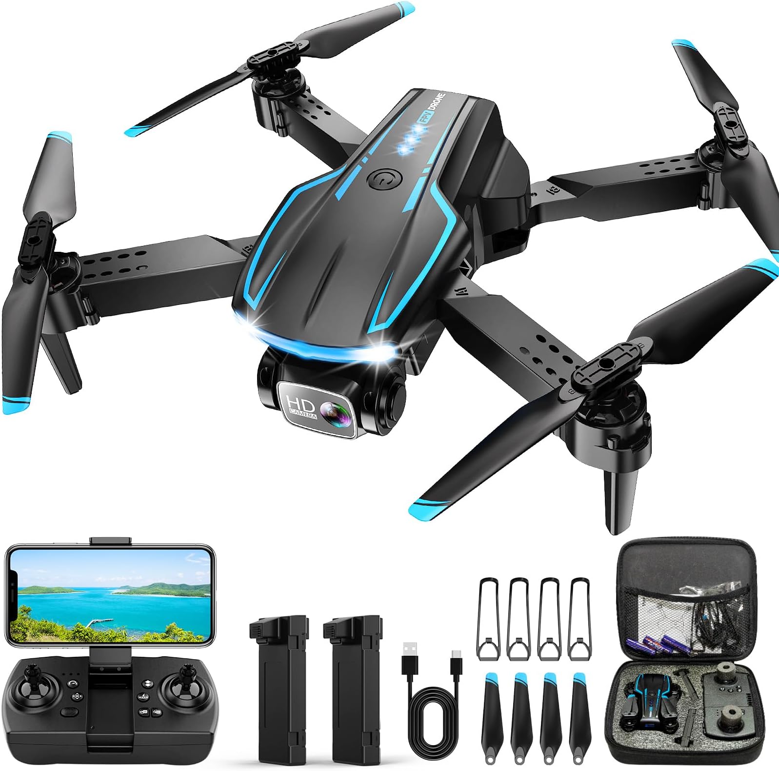 Amazon.com: Mini Drone with Camera, 1080P FPV Foldable Drone with ...