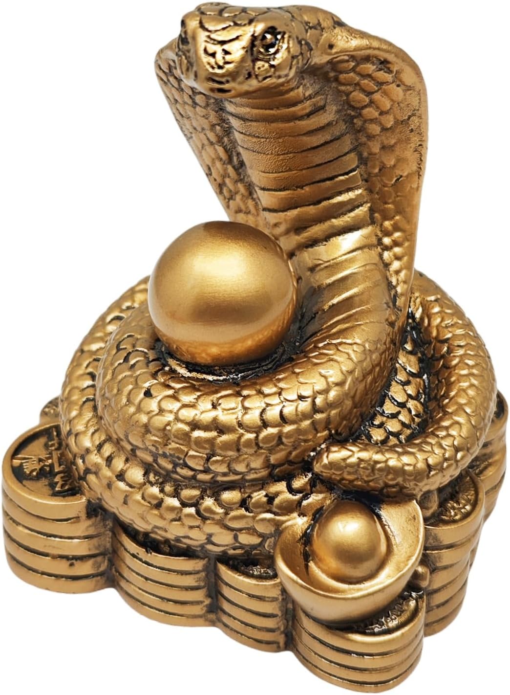 Amazon.com: Fengshuibringluck Chinese Zodiac Snake Resin Statue Fortune ...