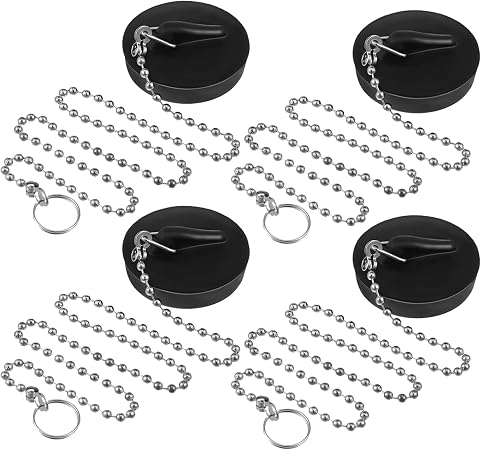 4 Pcs Bath Plug Replacement, Sink Plug Replacement, Bath Plug and Chain ...