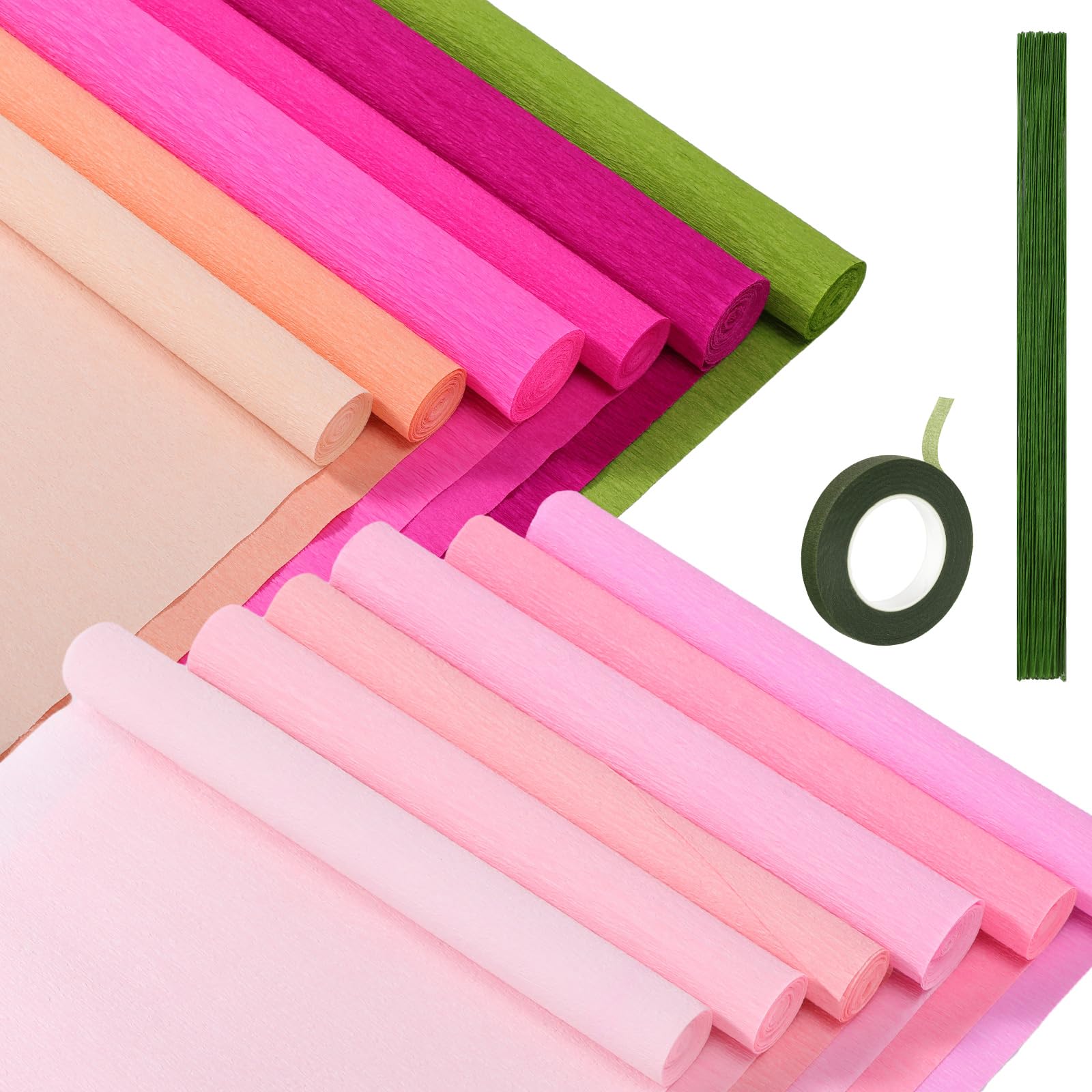 Snapklik.com : Chrisfall 12 Rolls Crepe Paper Rolls 12 Colors Wide ...