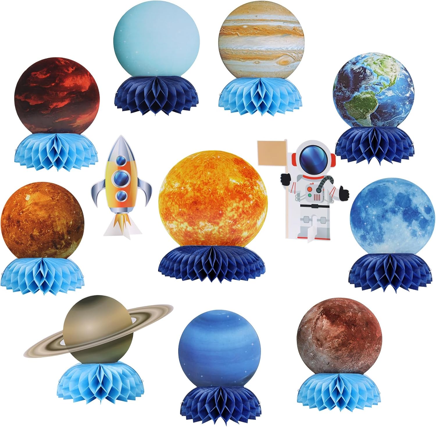 SUNBEAUTY 12 PCS Solar System Honeycomb Centerpieces for Table Toppers ...