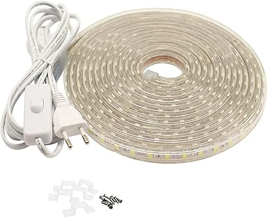 LED Streifen 6 Meter mit Schalter, LED Lichtband Wasserdicht IP65,5050 ...