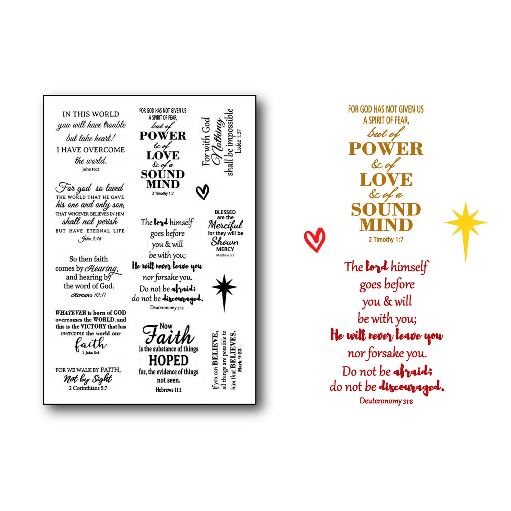 Amazon.com: DIYology Christian Bible Sentiment Clear Stamps for Card ...