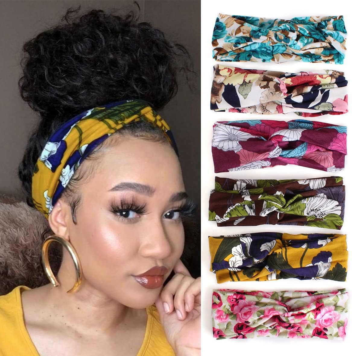 Amazon.com : XTREND 6 Pcs Women's Headbands Twisted Cross Elastic ...