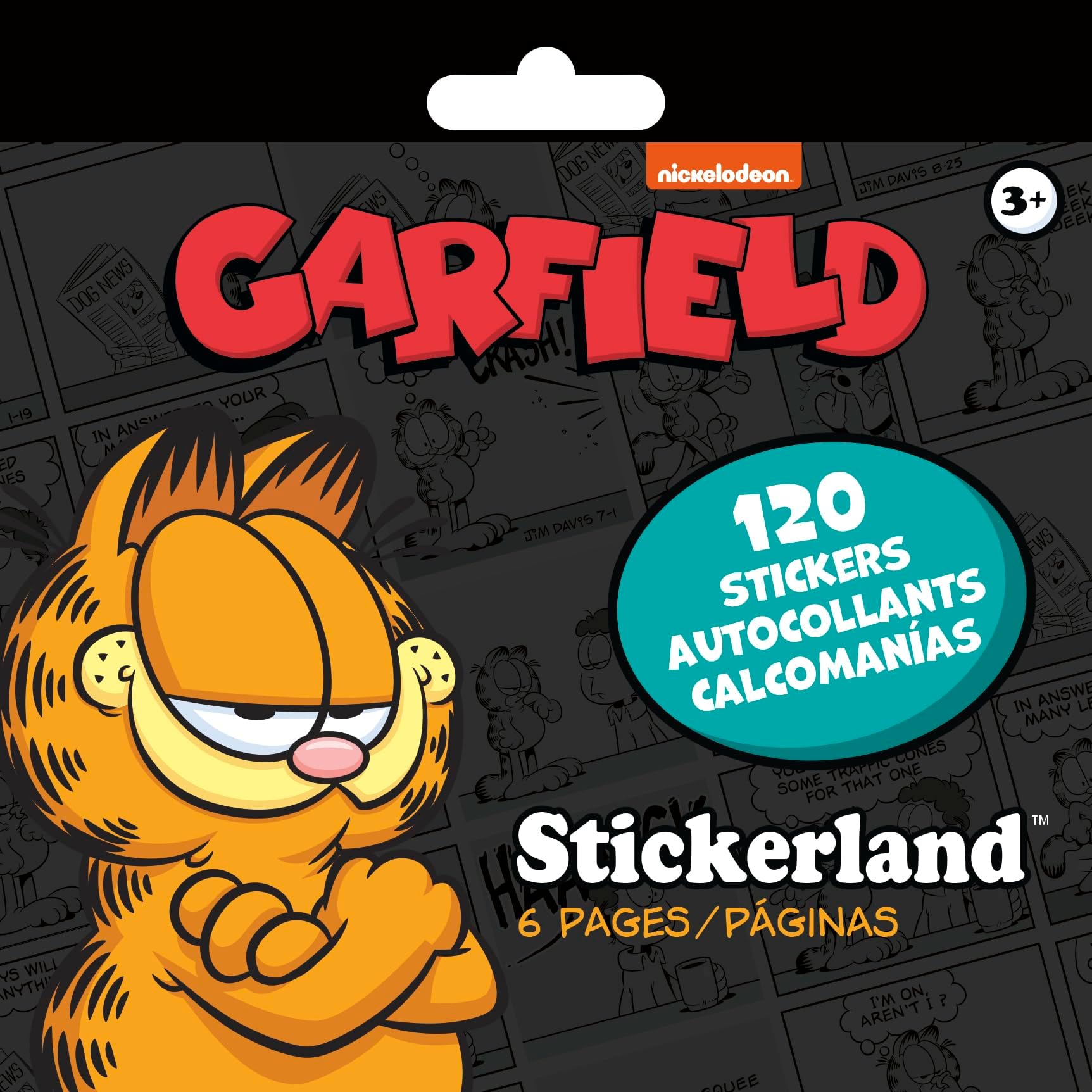 Amazon.com: Garfield: Flat Out Garfield Standard Stickers - 4 Sheet ...