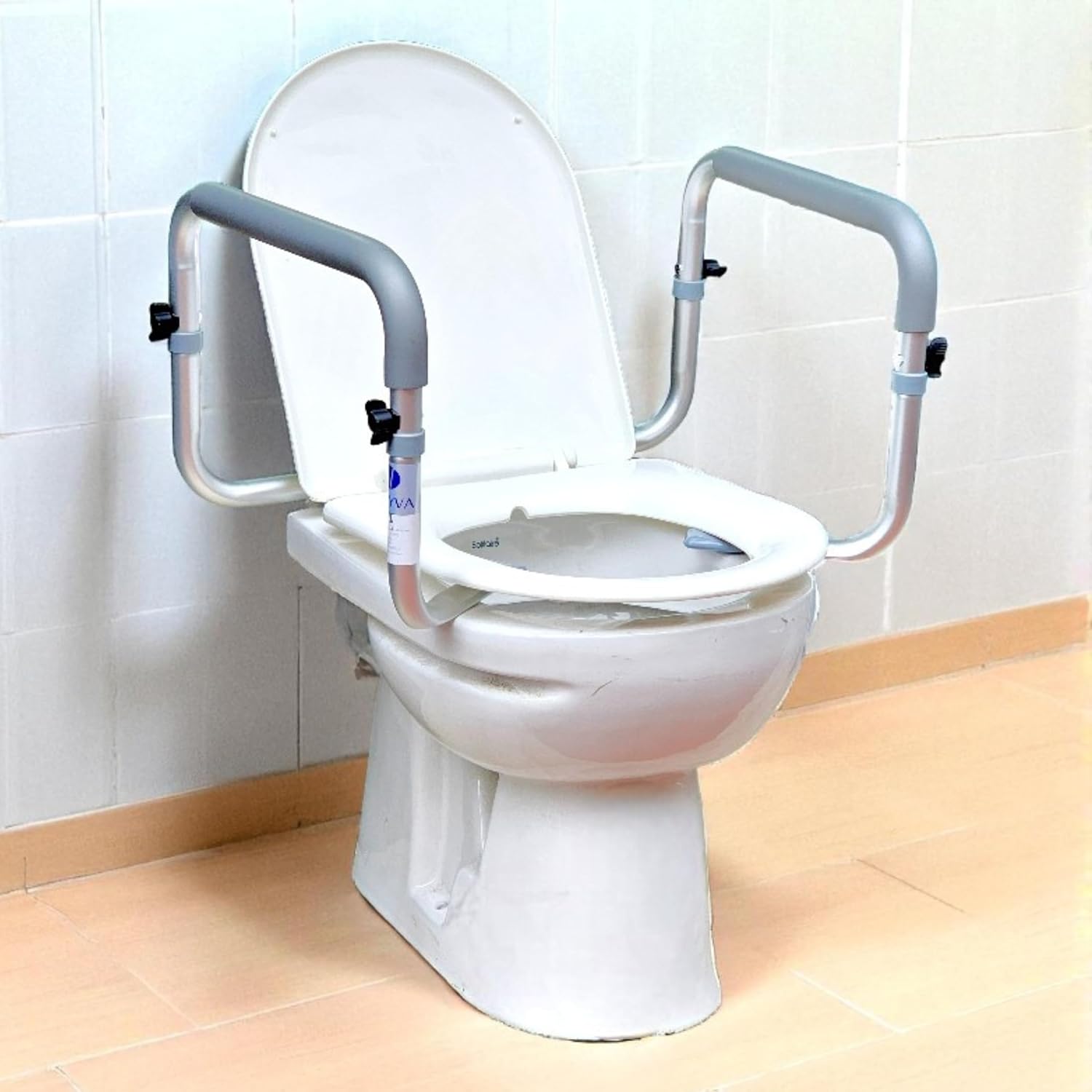 Veayva Toilet Safety Rail – Commode-Mounted, Rustproof Aluminum Frame ...