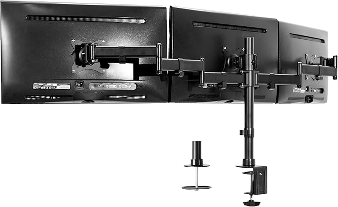 Amazon.com: VIVO Triple Monitor Adjustable Heavy Duty Mount ...
