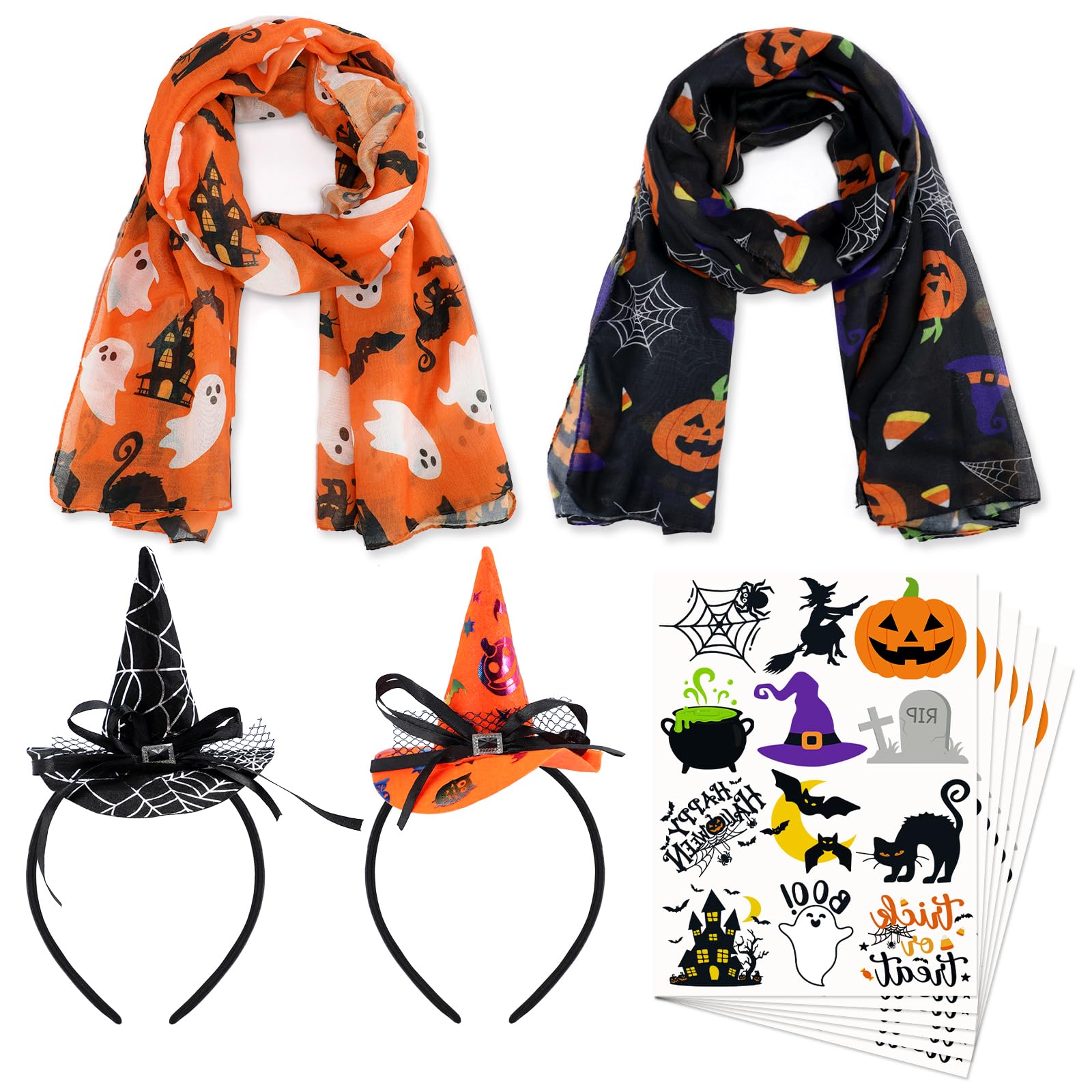 Bessmoso Halloween Scarves Headbands Costume Accessory Set 2PCS Neck ...
