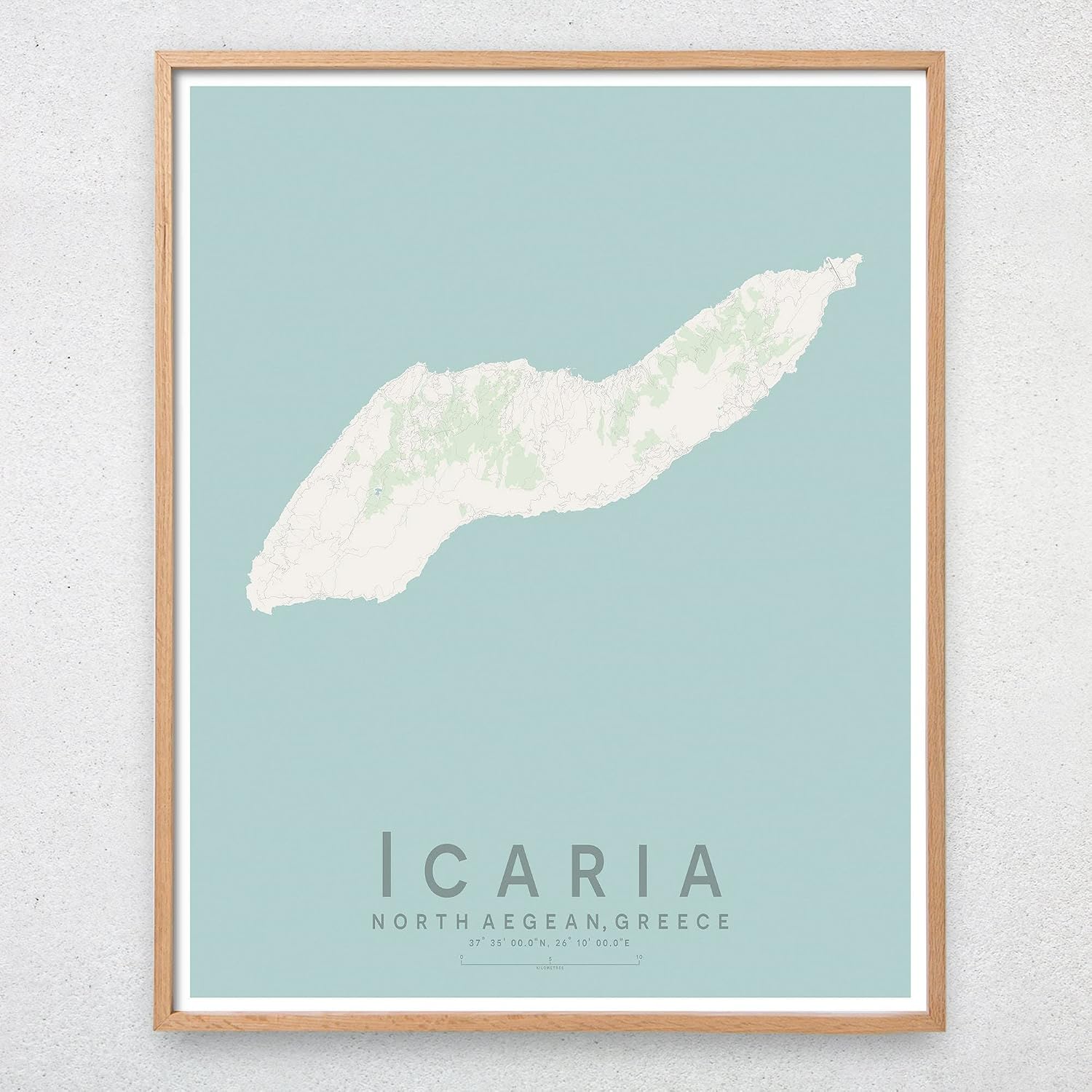 Amazon.com: Icaria Map Print Ikaria Greek Island Greece City Map Print ...