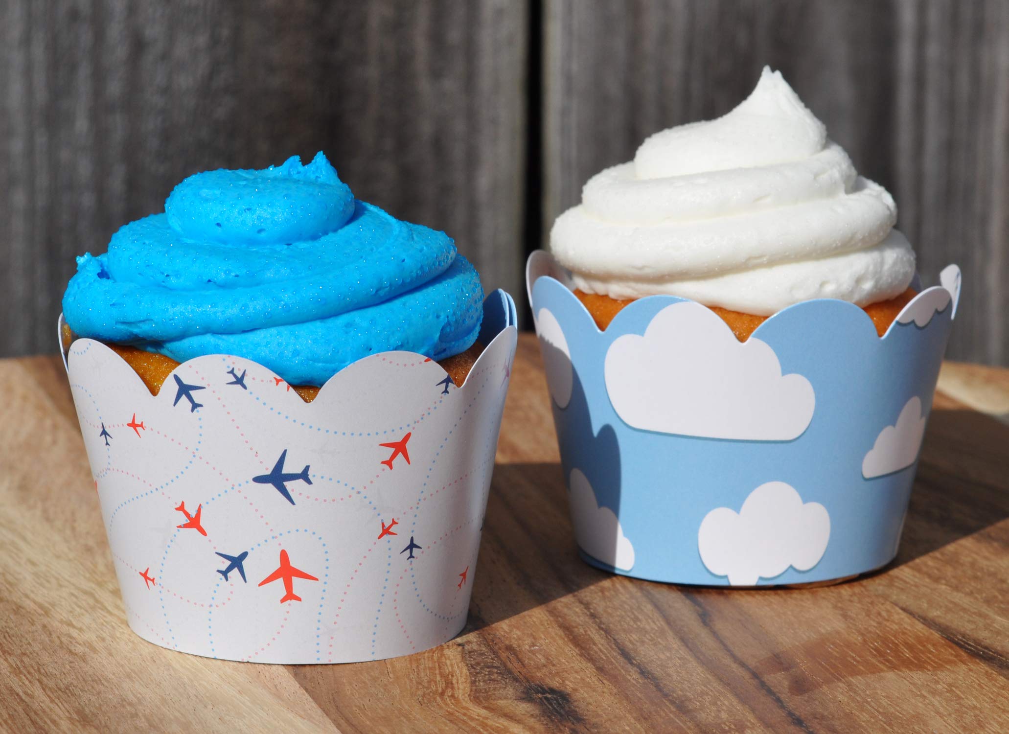 Airplane Cupcake Wrappers Airplane Cupcake Toppers, Plane Cupcake