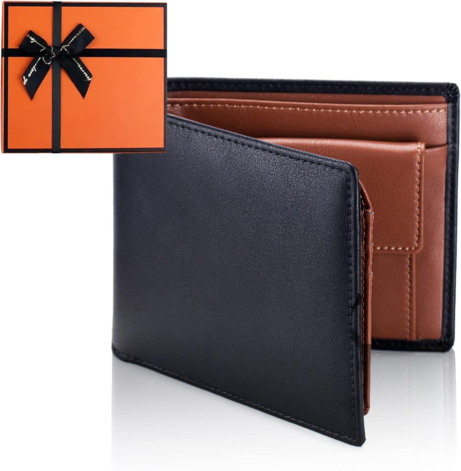 Amazon.com: GENMAI SOEASY Men’s Leather Bifold Wallet RFID Blocking ...