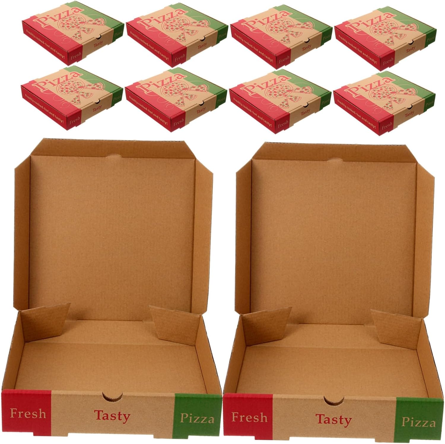 Amazon｜KJHBV 10個入り ボックス ピザボックス ベーカリーボックス ピザの包装箱 レストラン供給品 ピザカートン ピザの梱包箱 大きなピザの箱 パーティー記念品ボックス 段ボール ...