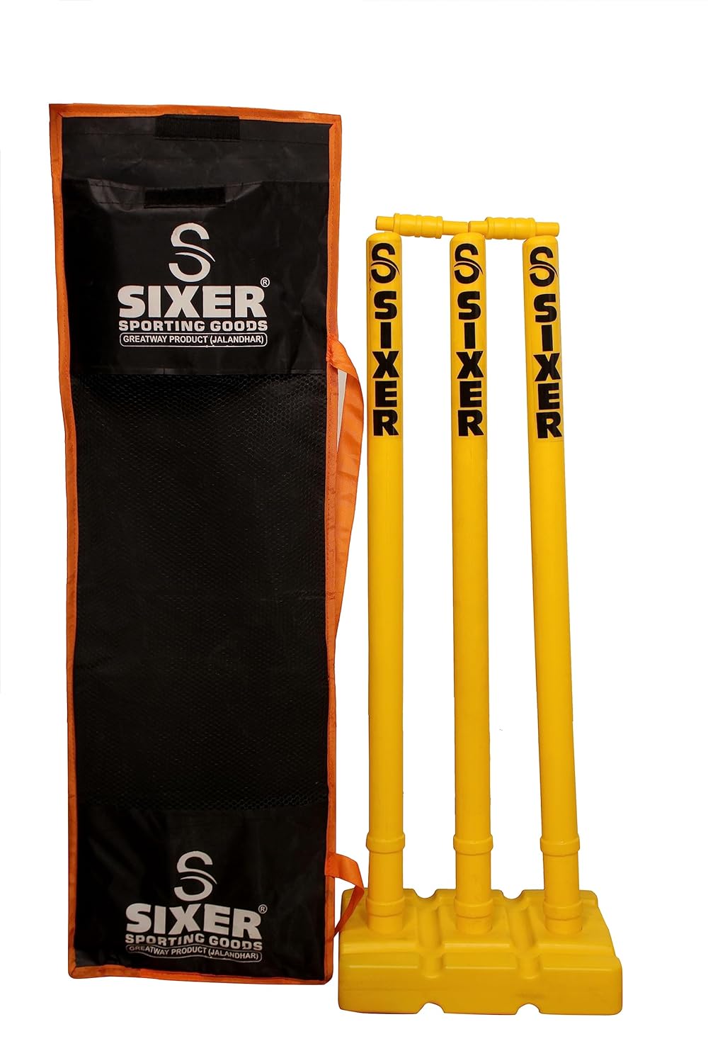 Sixer Plastic Cricket Stump Set, Heavy Plastic Cricket Stumps Set - 3 ...