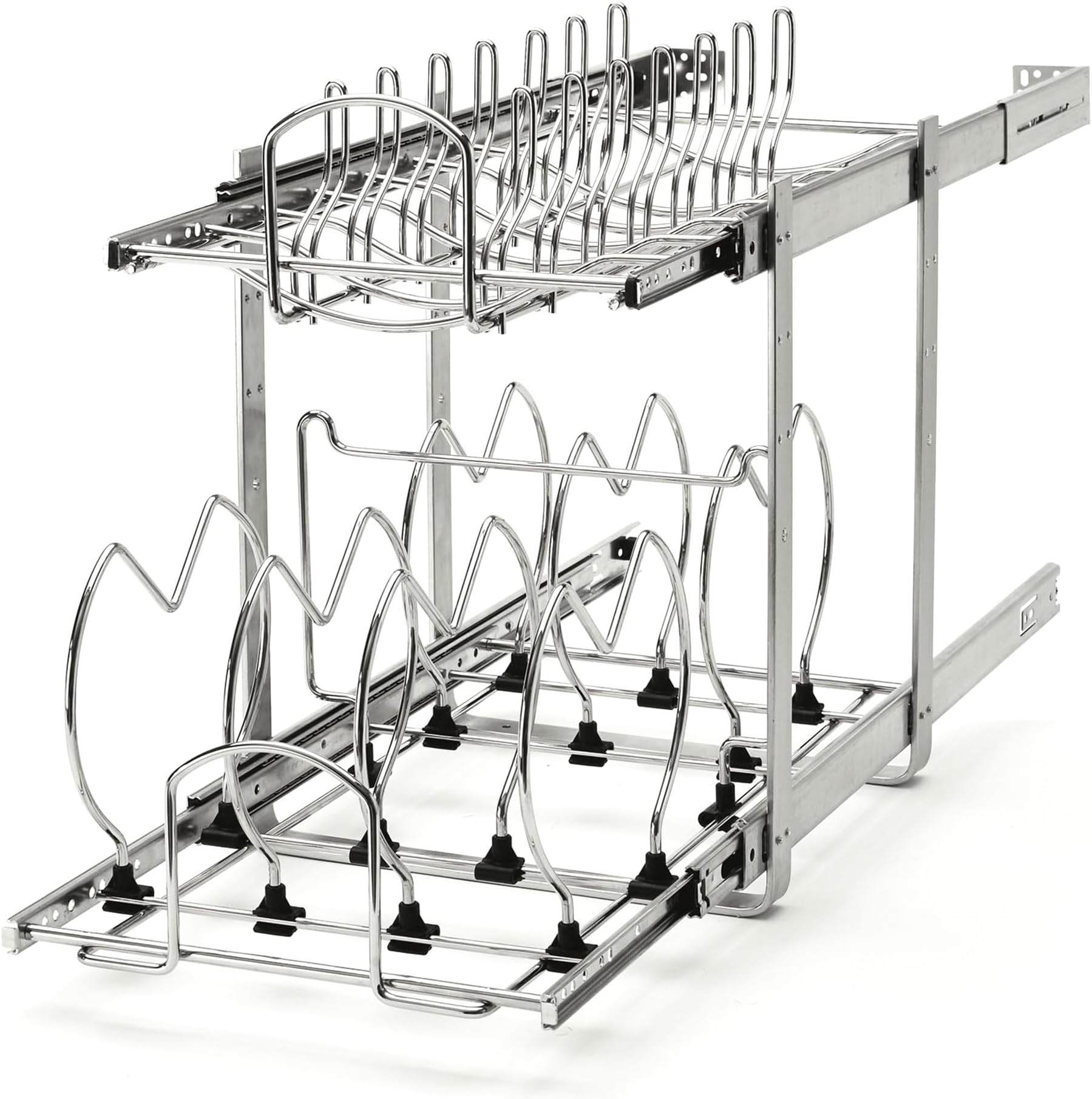 Amazon.com: VEVOR Pan and Pot Rack, 2-Tier Expandable Pull Out Under ...