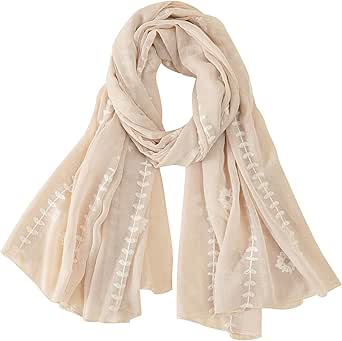 Women's Summer Scarfs Lightweight Large Long Shawl Linen Beach Wrap ...