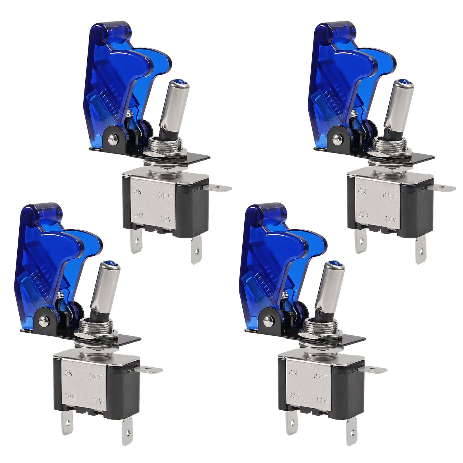 Snapklik.com : AITRIP 4 Pack 12V Blue LED Illuminated Toggle Switch