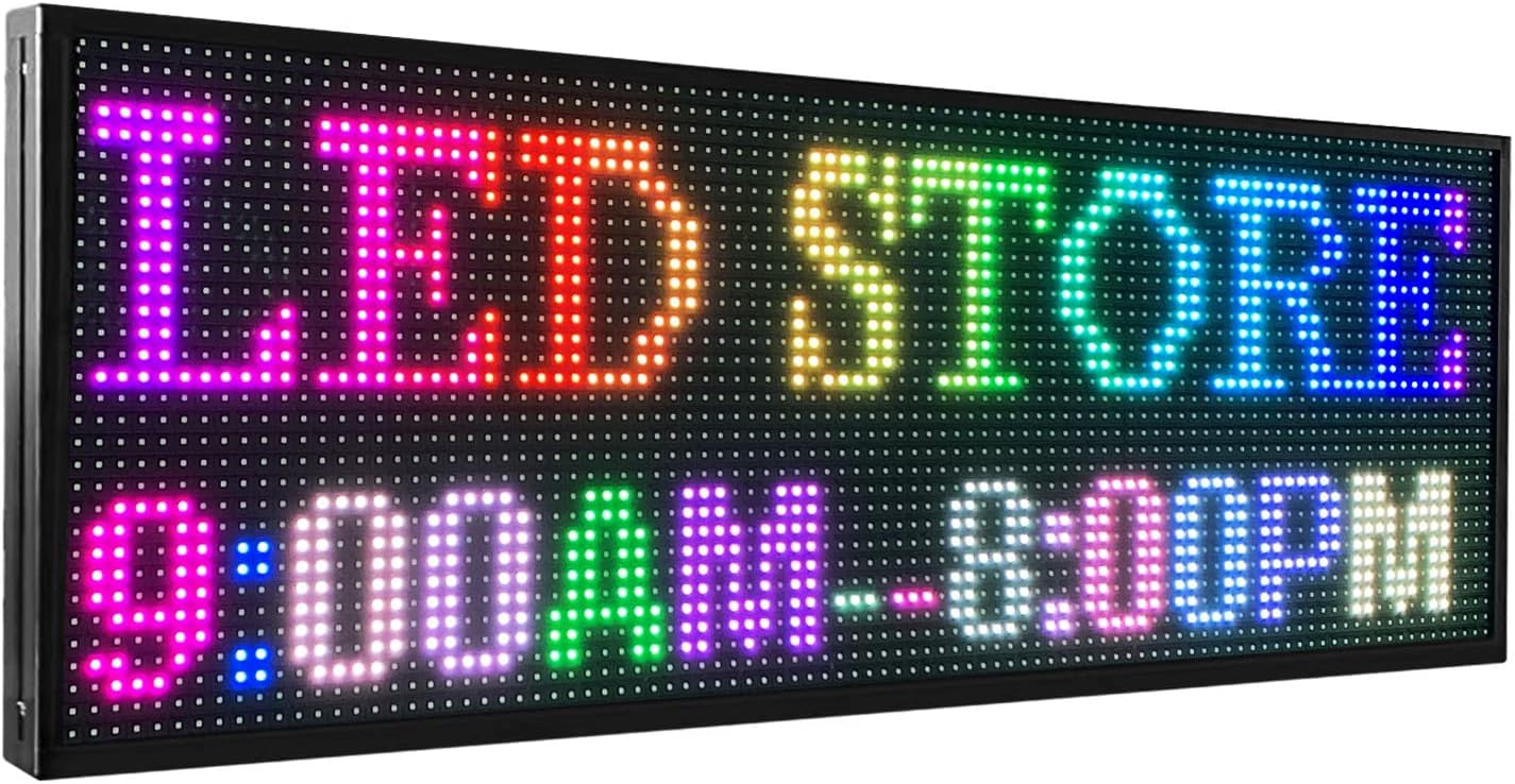 P10 LED Sign Outdoor Full Color Programmable LED Signs 39"x 14" with ...