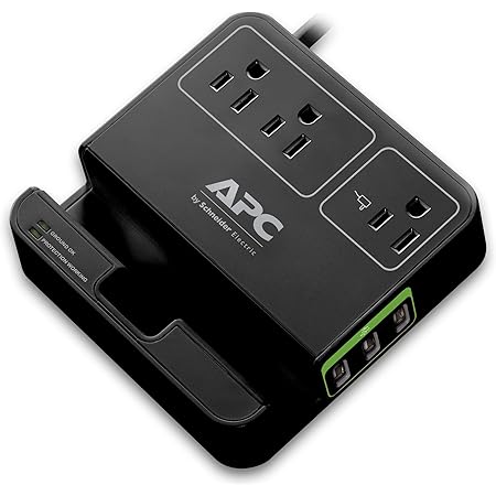 Amazon.com: APC 3-Outlet Surge Protector 1080 Joule with 3 USB Charging ...