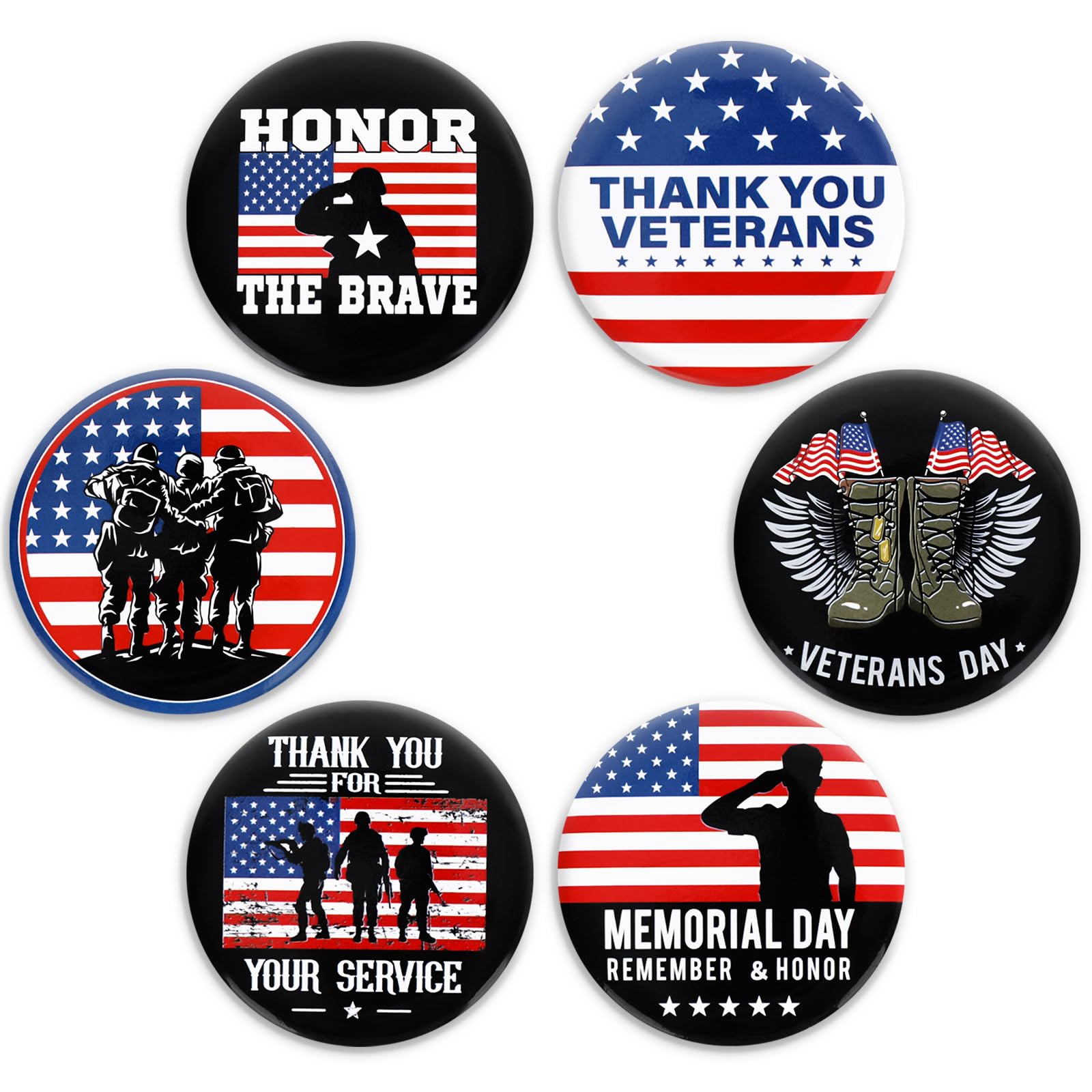 Amazon.com: Whaline 42Pcs Veteran Lapel Pins Patriotic American Flag ...