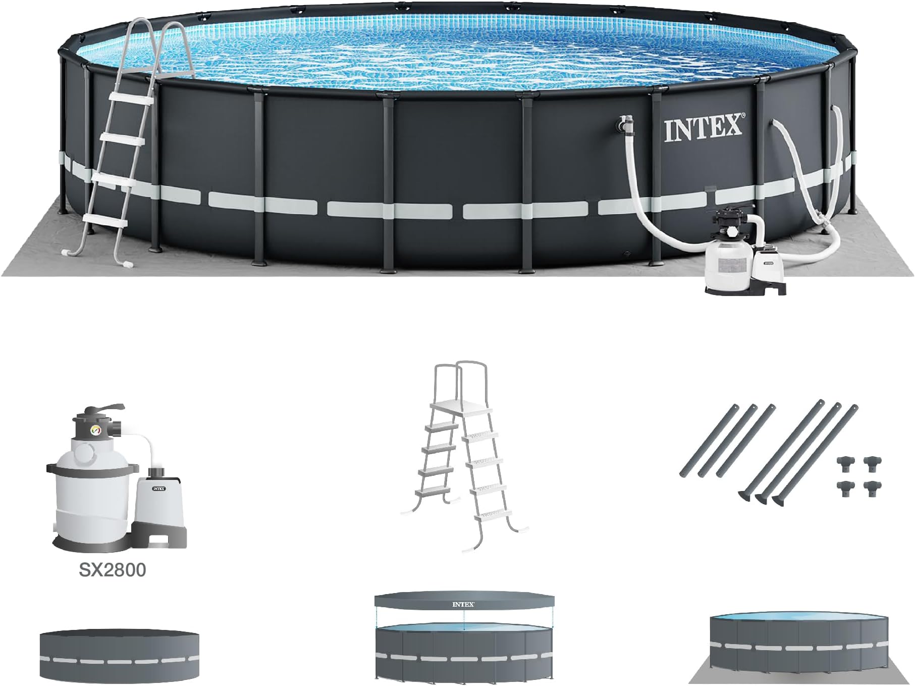 Amazon.com: Intex Ultra XTR Frame 24' x 12' x 52" Above Ground Swimming ...
