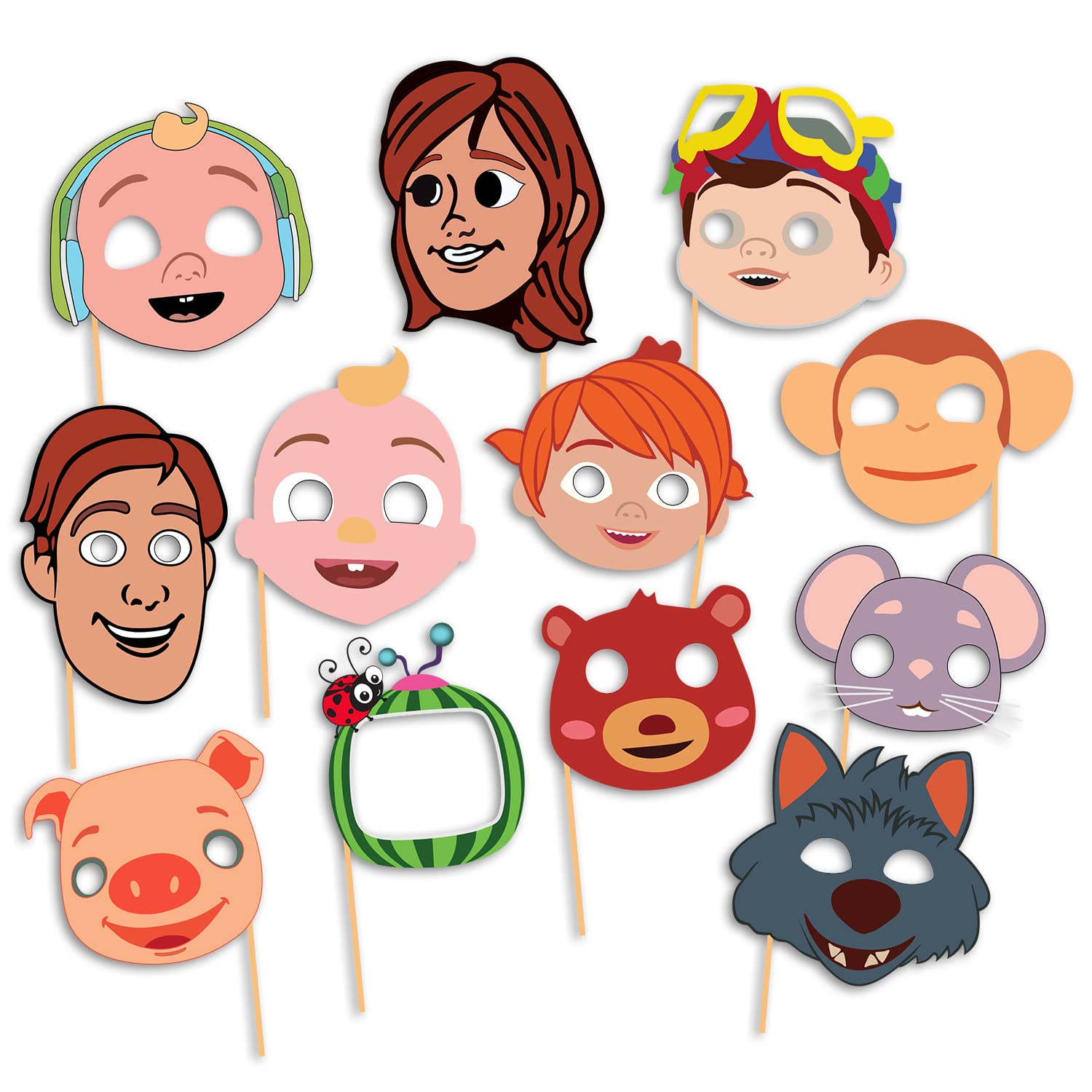 Buy Party Propz Cocomelon Theme Photobooth Props 12pcs for Kids ...