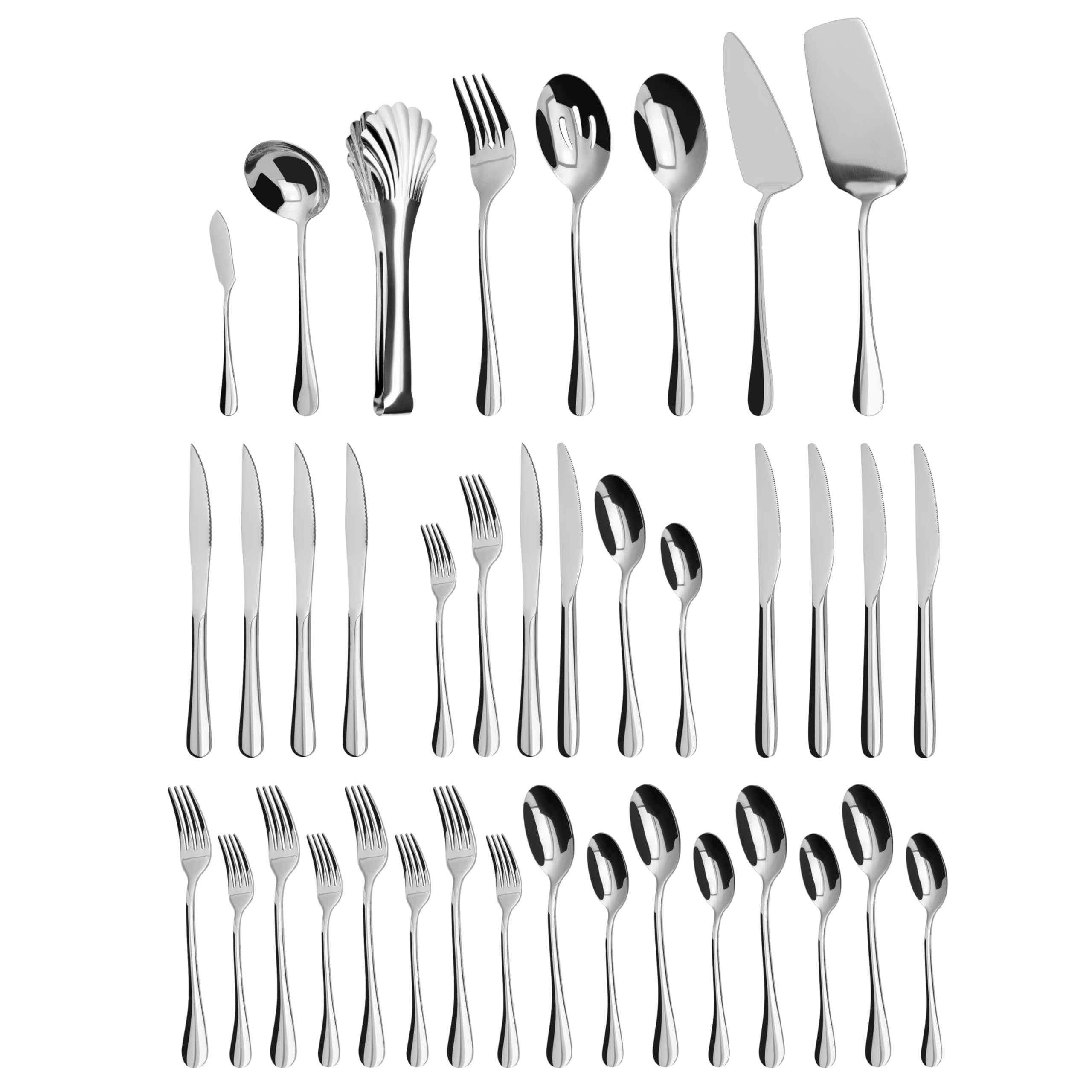 Amazon.com | Silverware Set,32 piece Siverware Set and Serving Utensil ...