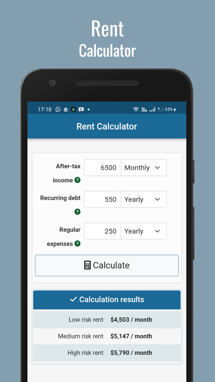 Rent Calculator - App on Amazon Appstore